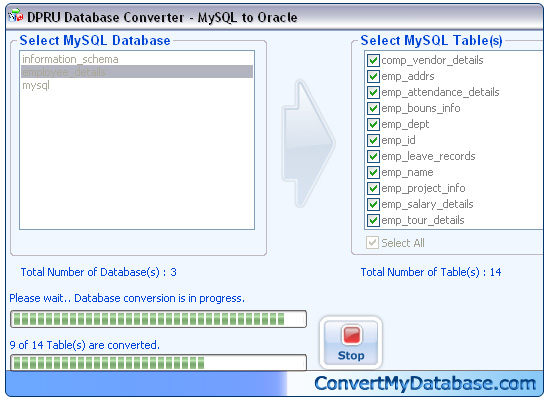 Data base conversion program